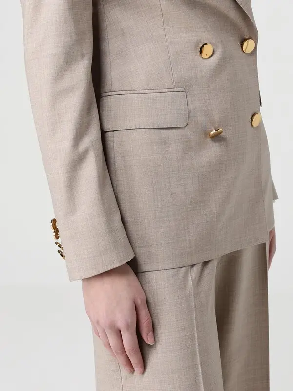 Tagliatore Double-breasted Suit In Linen Blend - Beige