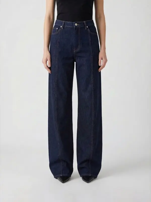 Sportmax Dora Palazzo Cotton Jeans - Blue
