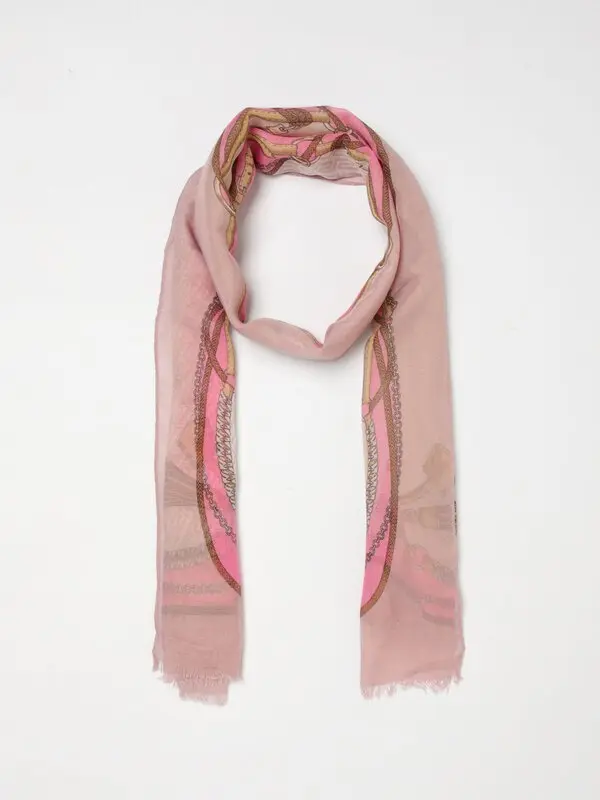 Liu Jo Polyester Scarf With All-over Lj Monogram - Pink