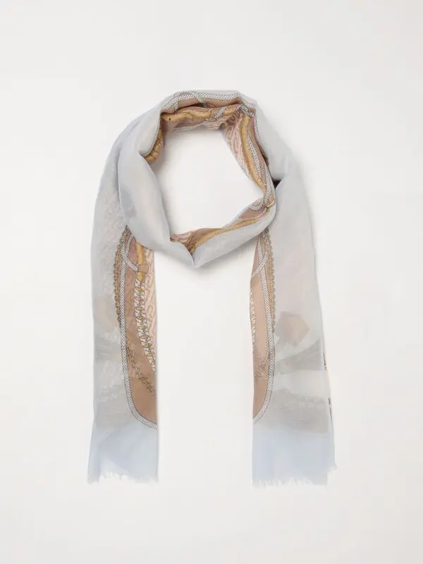 Liu Jo Polyester Scarf With All-over Lj Monogram - White