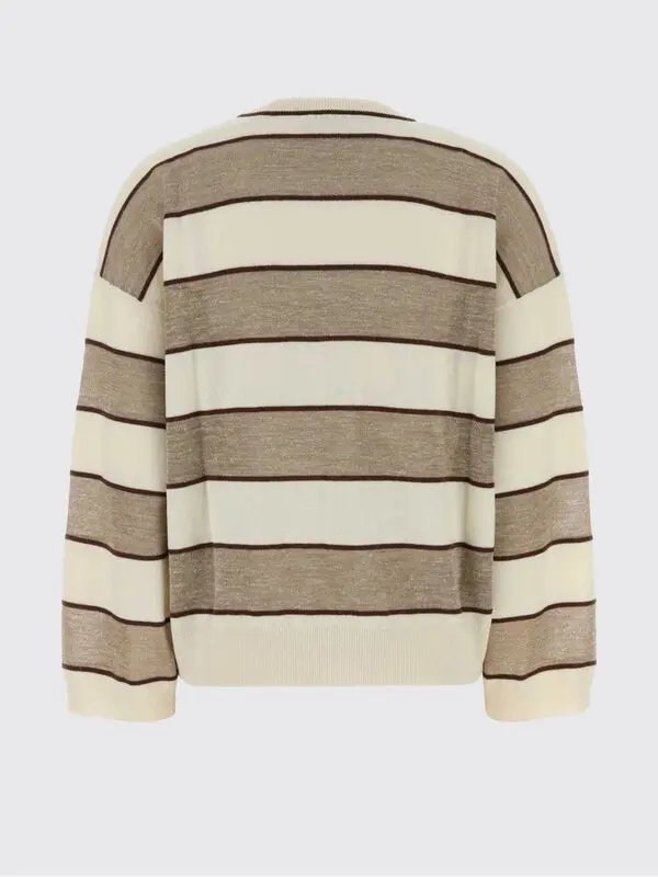 Brunello Cucinelli Striped Long Sleeve Sweater