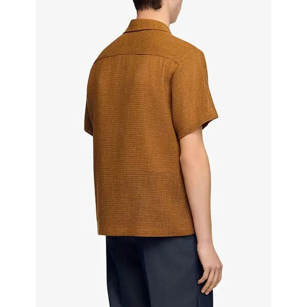Sandro Openwork Short-sleeve Mesh Shirt