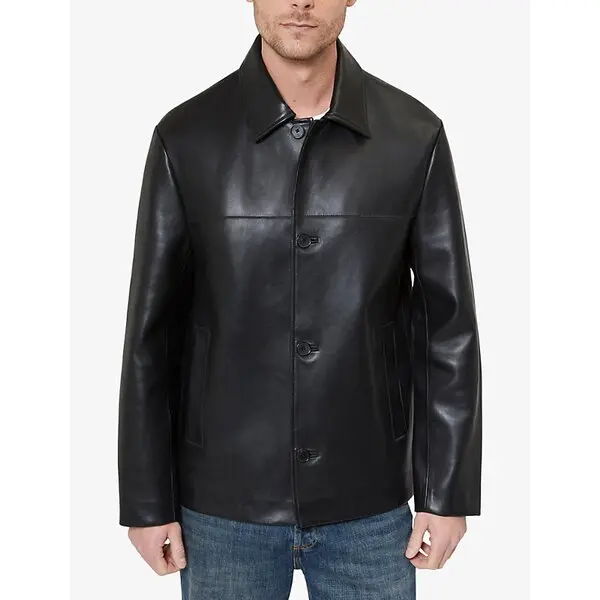 The Kooples Collared Regular-fit Leather Jacket