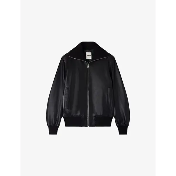 Sandro Zipped Leather Jacket