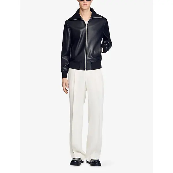 Sandro Zipped Leather Jacket