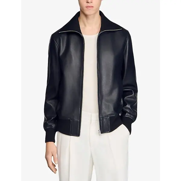Sandro Zipped Leather Jacket