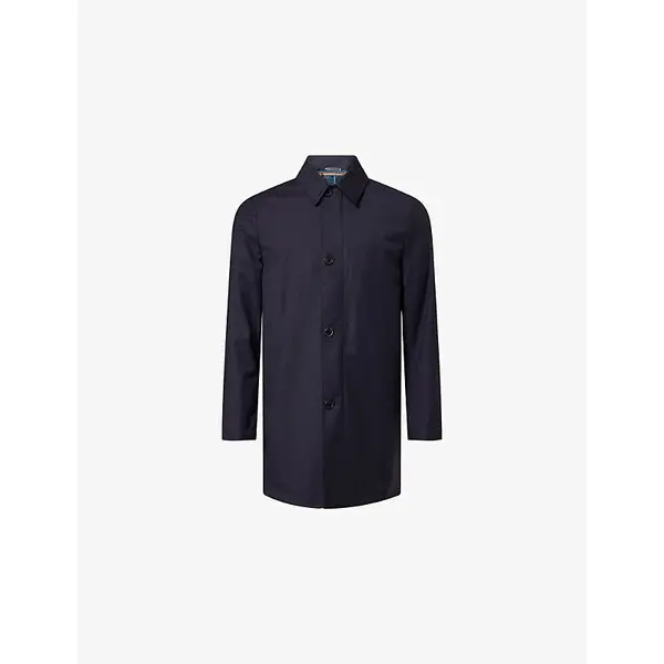 Paul Smith Classic-collar Long-sleeve Wool Coat