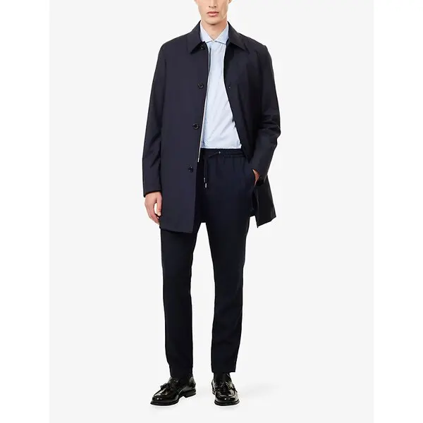 Paul Smith Classic-collar Long-sleeve Wool Coat