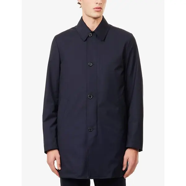 Paul Smith Classic-collar Long-sleeve Wool Coat