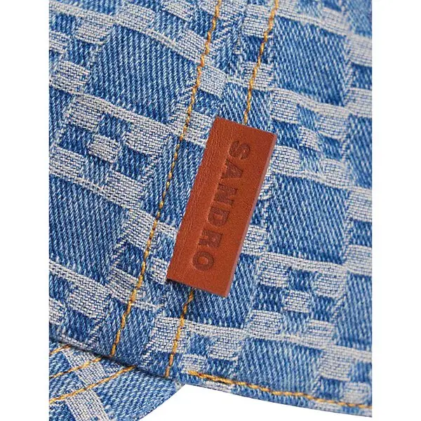 Sandro Cross-motif Denim Baseball Cap - Blue