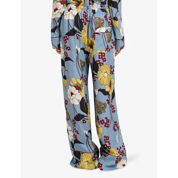 Marni Floral Wide-leg Satin Trousers - Mfb31