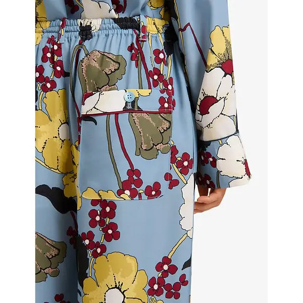 Marni Floral Wide-leg Satin Trousers - Mfb31
