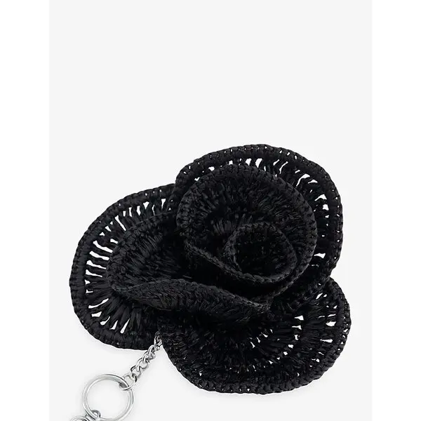 The Kooples Flower Raffia Bag Charm