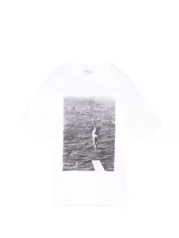 AGNES B. Chris Digital Photoprint Cotton Jersey T-shirt - White