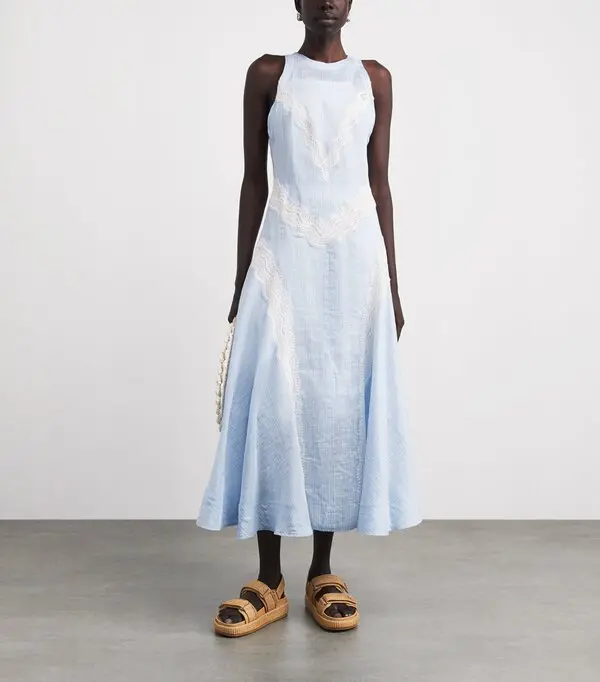 Sandro Lace-panel Midi Dress