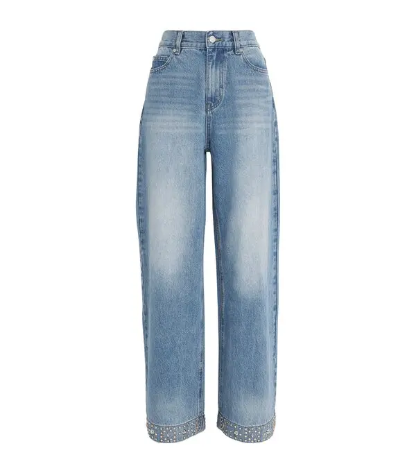 Sandro Embellished Straight-leg Jeans