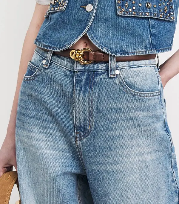 Sandro Embellished Straight-leg Jeans