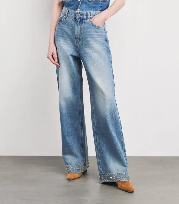 Sandro Embellished Straight-leg Jeans