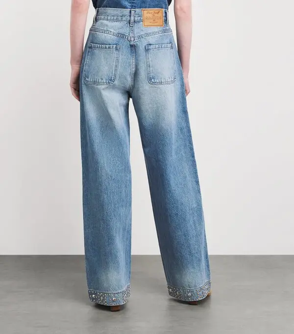 Sandro Embellished Straight-leg Jeans