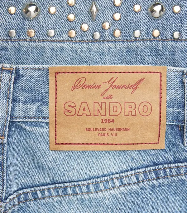 Sandro Embellished Straight-leg Jeans