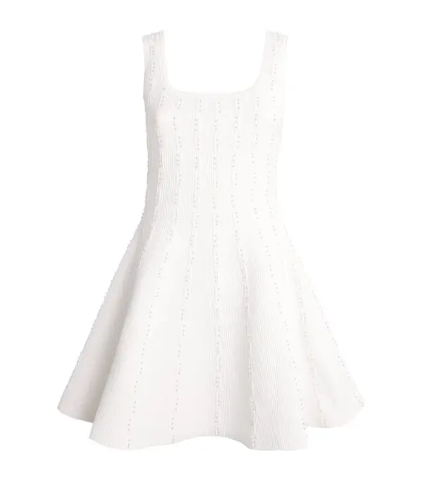 Sandro Beaded Knit Mini Dress - Beige