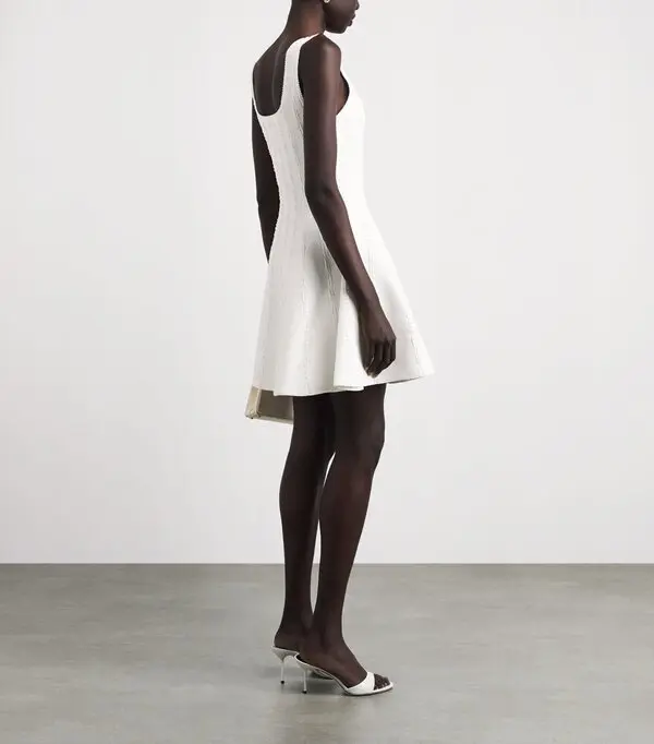 Sandro Beaded Knit Mini Dress - Beige