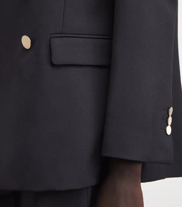 Sandro Virgin Wool Double Breasted Blazer