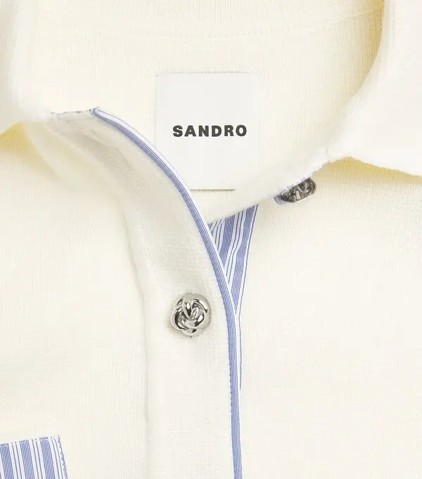 Sandro Wool-blend Cardigan With Contrast Trim