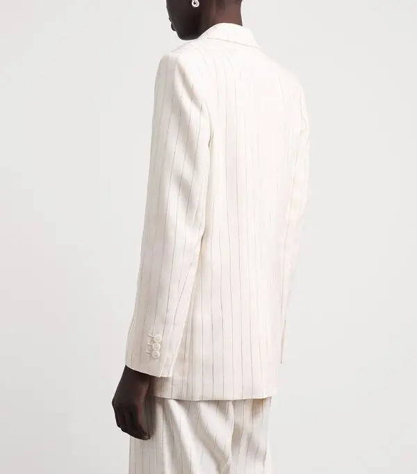 Sandro Striped Sequin Embellished Blazer - Beige