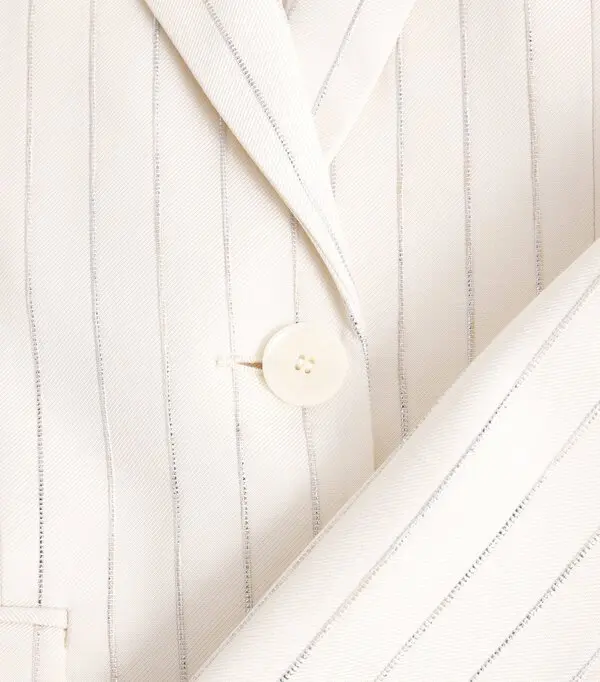 Sandro Striped Sequin Embellished Blazer - Beige