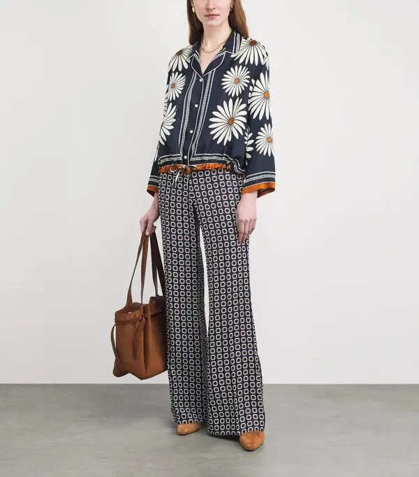 Sandro Floral Print Silk Shirt