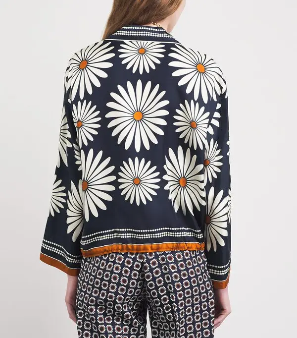 Sandro Floral Print Silk Shirt