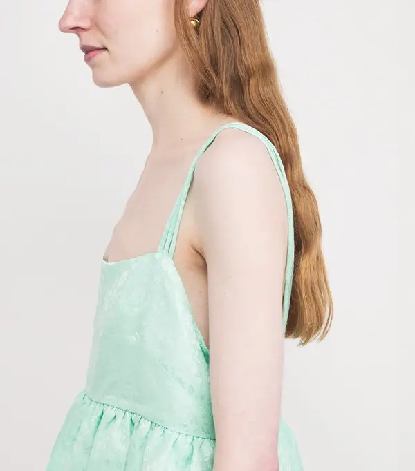Sandro Floral Jacquard Crop Top - Green