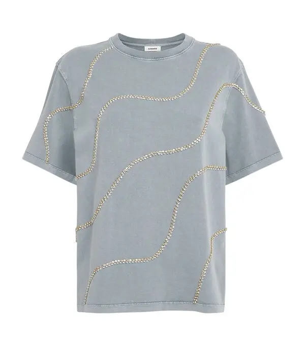Sandro Cotton Embellished T-shirt