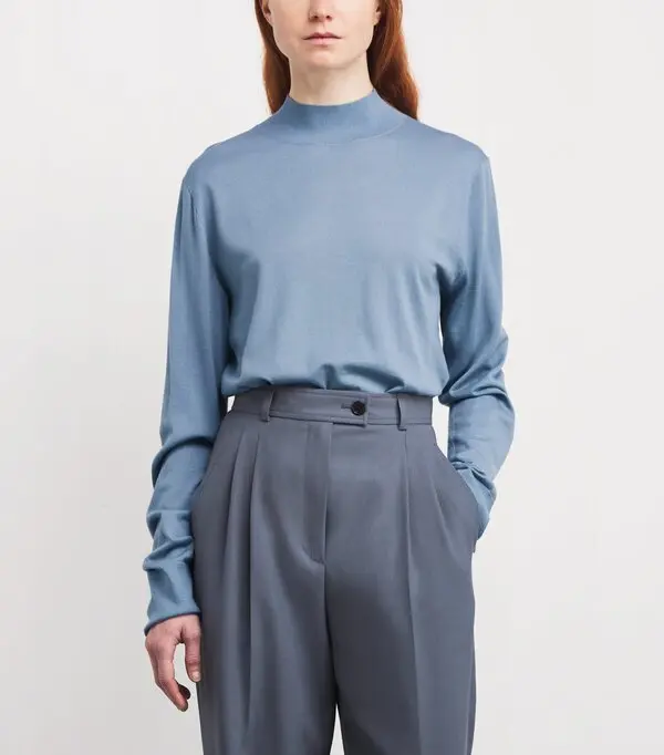 THE ROW Nari Sheep Wool Sweater - Blue