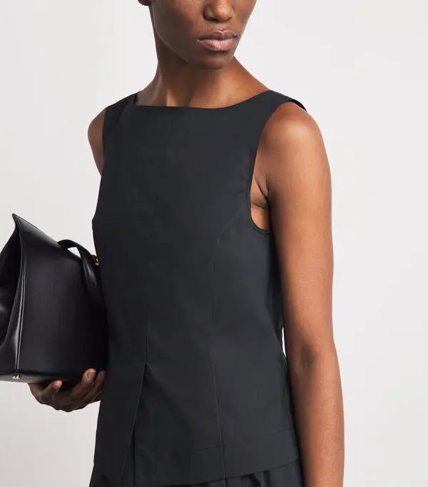 Theory Poplin Boat-neck Midi Dress