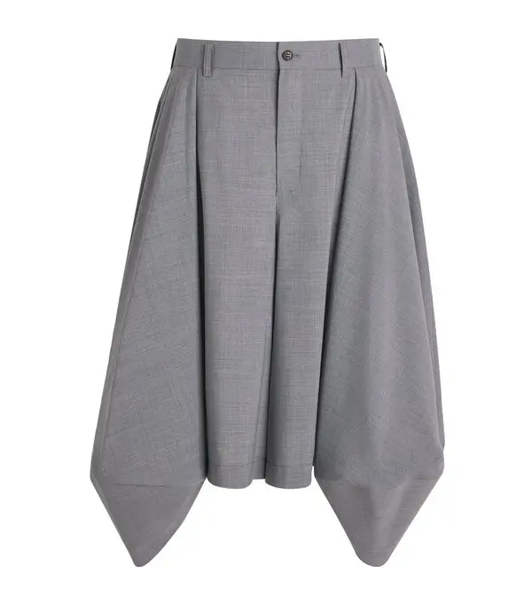 Comme Des Garçons Wool-blend Pleated Chino Shorts