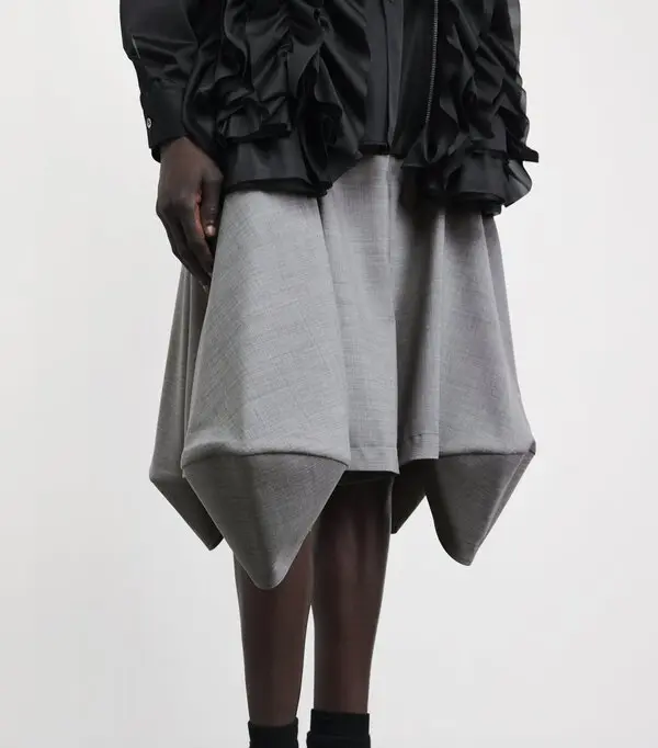 Comme Des Garçons Wool-blend Pleated Chino Shorts