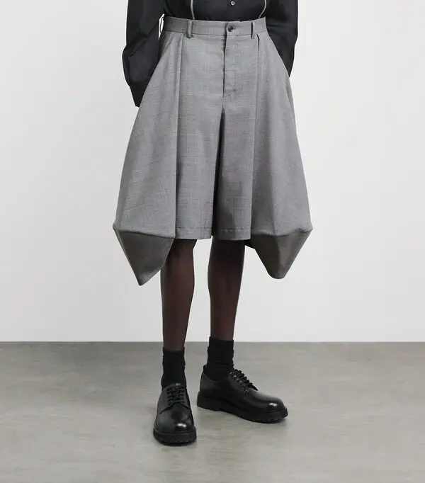 Comme Des Garçons Wool-blend Pleated Chino Shorts