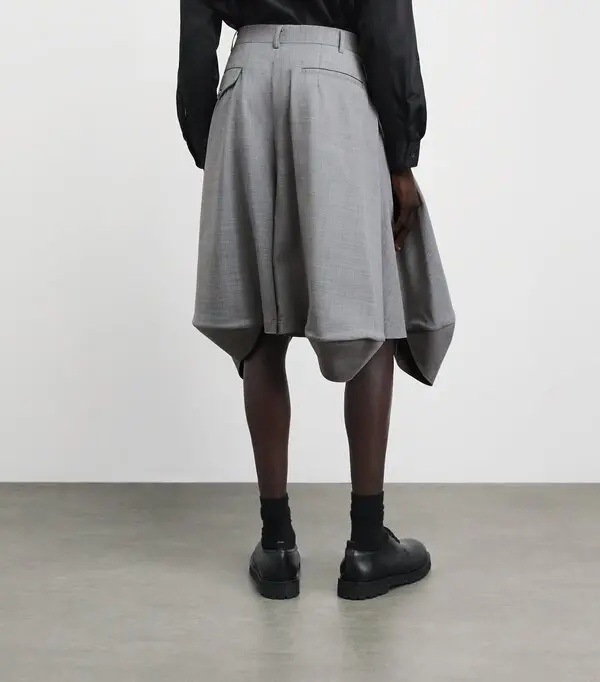 Comme Des Garçons Wool-blend Pleated Chino Shorts