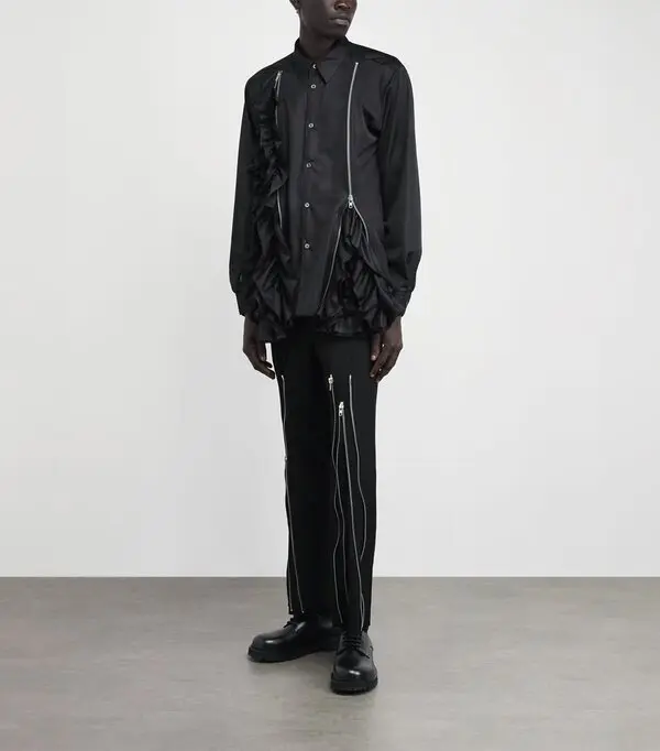 Comme Des Garçons Wool Zip-detail Trousers