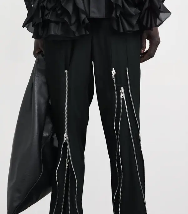 Comme Des Garçons Wool Zip-detail Trousers