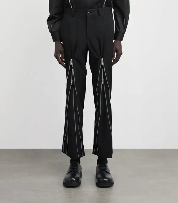 Comme Des Garçons Wool Zip-detail Trousers