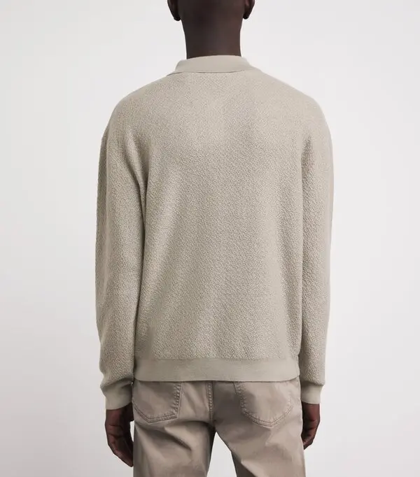 FRAME Wool Textured Polo Sweater