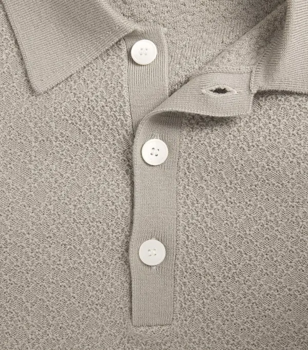 FRAME Wool Textured Polo Sweater