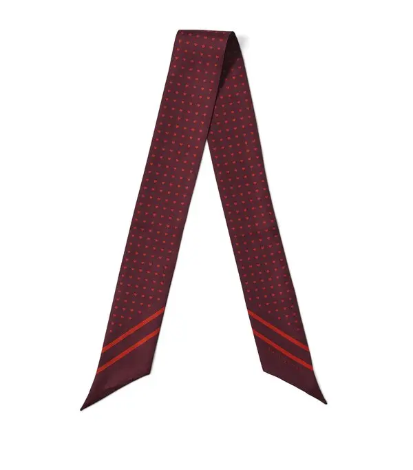 ASPINAL OF LONDON Silk Heart Scarf - Red