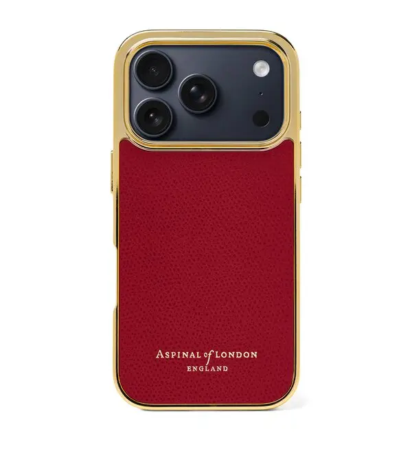 ASPINAL OF LONDON Leather Iphone 17 Pro Case - Red