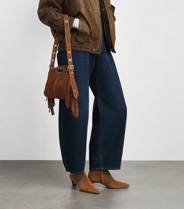 Maje Mini Suede Miss M Shoulder Bag - Brown