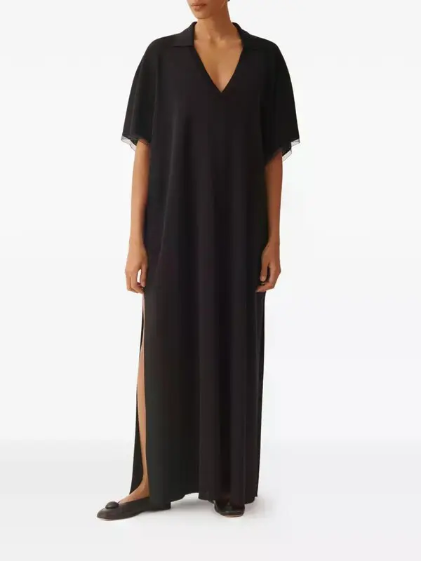 Fabiana Filippi Collared V-neck Dress - Black