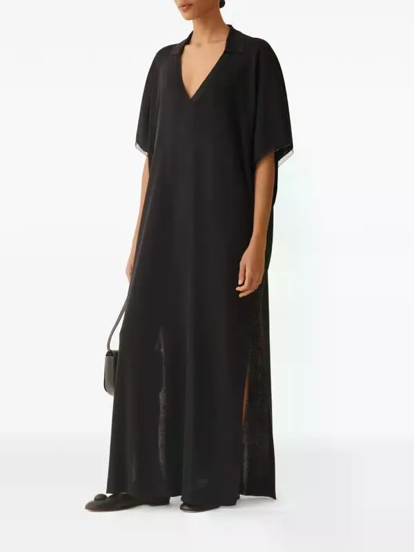 Fabiana Filippi Collared V-neck Dress - Black